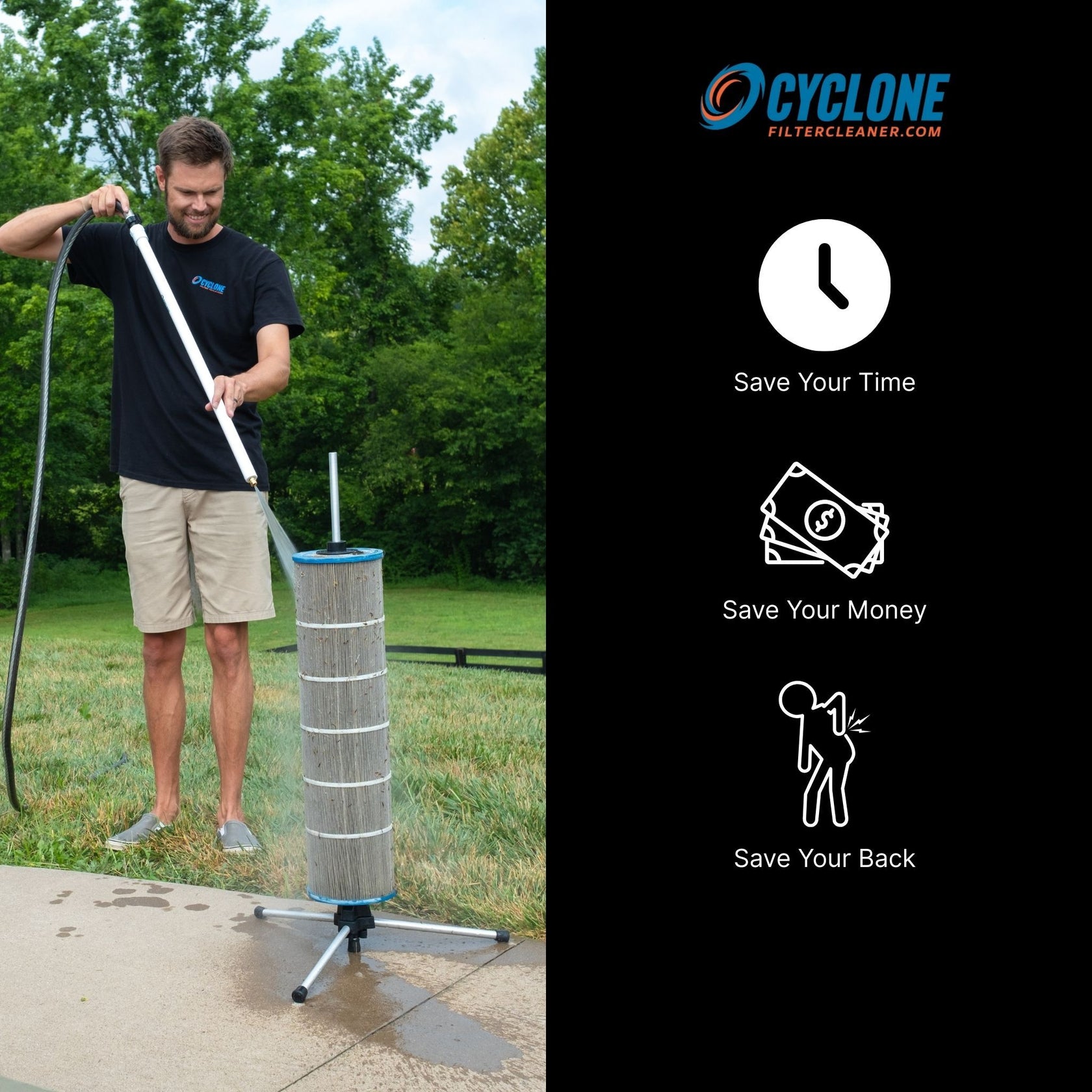 Cyclone Pool Filter Cleaning System